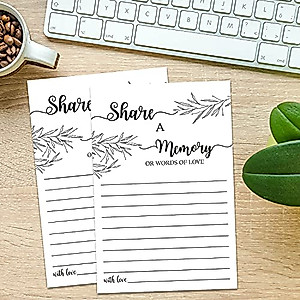 Share a Memory Card, Memorial Cards for Celebration of Life, Funeral Guest Book, Advice for The Bride, Wedding Favors, Graduation, Retirement, Going Away Party Decorations, 4x6 Inch, 50 Pack
