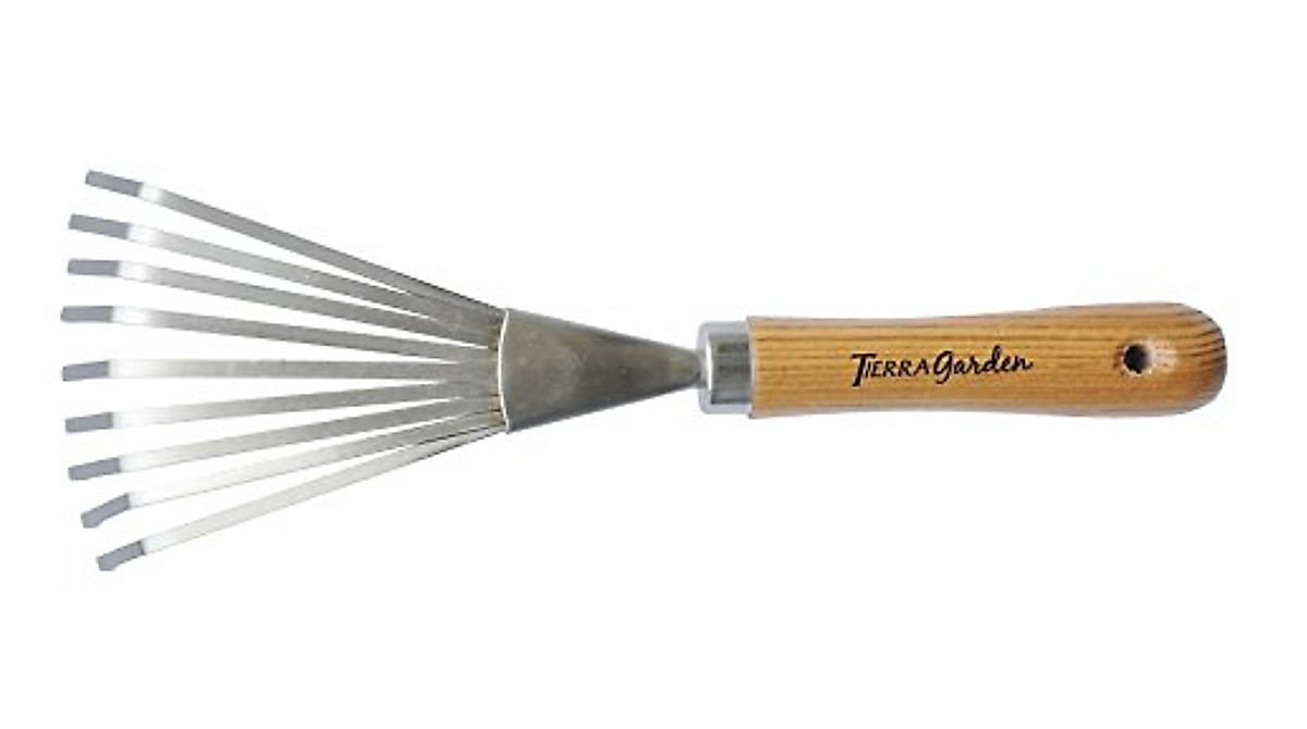 Durable Stainless Steel Hand Shrub Rake | Tierra Garden