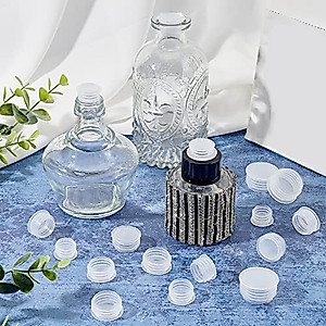 GORGECRAFT 5 Size 50PCS Salt and Pepper Shaker Stoppers Plastic Salt Shaker Plug Stopper 1/2 to 7/8 Inch Replacement Plug Bottle Caps Reusable Clear Round End Cap for Bottles Pipes Flower Pots