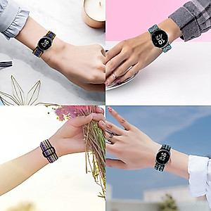 Stretchy Bands Compatible with Samsung Galaxy Watch 5/4/6 40mm 44mm/Watch 5 Pro 45mm/Watch 4 Classic 42mm 46mm, 20mm Nylon Strap for Galaxy Active 2 40 44mm/Active 40mm/Watch 3 41mm/Galaxy Watch 42mm