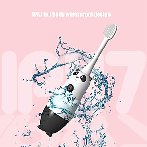 POCREATION Sonic Electric Toothbrush, Soft Bristles Tooth Brush, Panda Pattern Teeth Brush, Electric Kids Toothbrush, Oral Caring Tool for Children