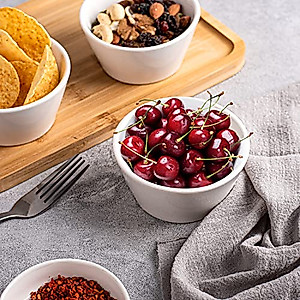 Taeochiy Porcelain Small Bowls, 8 Ounce Dessert Bowls, Ramekins Oven Safe, Ice Cream Bowls, Bouillon Cups, Set of 6