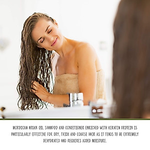 NUSPA Organic Sulfate Free Argan Oil Conditioner, 400ml, Unisex, Color Safe, UV Protection, Intense Moisturizing for Dry, Damaged, Frizzy, Volumizing for Thick Hair