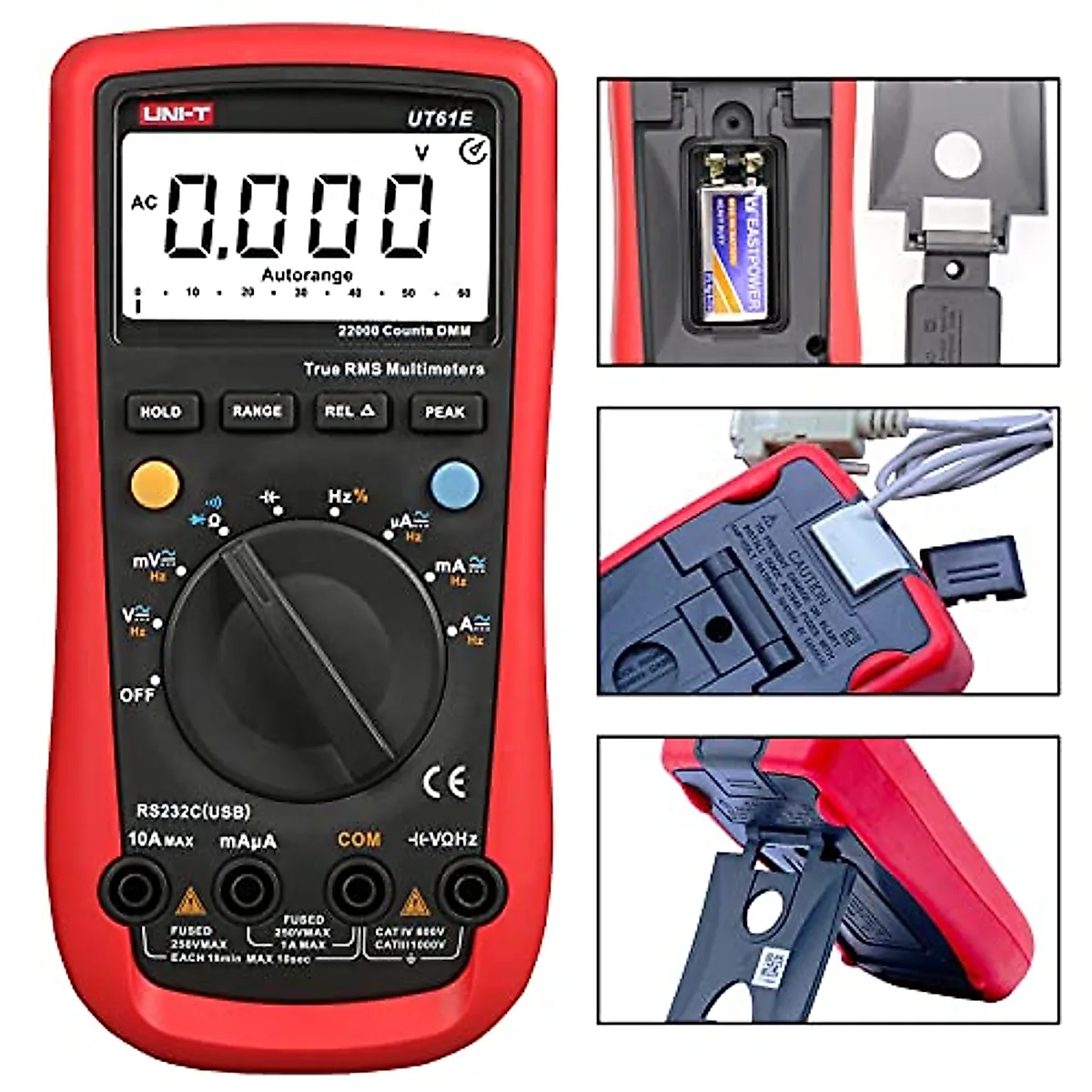 UNI-T UT61E Digital Multimeter True RMS Peak Meter PC Connect AC DC Voltage Relative Mode 22000 Counts Data Hold Auto Range