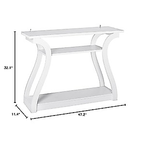 ZENY Console Table, Entryway Table with 3 Tier Storage Shelves, Narrow Long Sofa Table for Entryway, Living Room, Hallway, Couch, Foyer, White