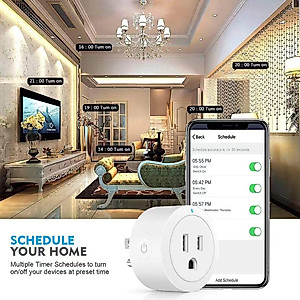 Smart Plug ESICOO, WiFi Plugs That Work with Alexa, Echo, Google Home, Surge Protector & Timer & Group Controller, ETL & FCC Certified, No Hub Required, 2.4G WiFi Only, 4 Pack