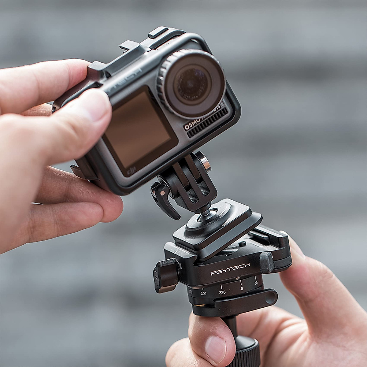 PGYTECH Action Camera Arca-Type Quick Release Plate for Gopro, Insta360, DJI Osmo Action/Pocket and Most Action Cameras