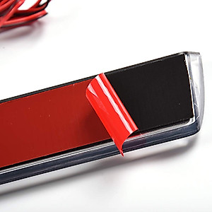 CNNELL Truck Cap Third Brake Light Clear lens Red LED Replaces AT-LED-36R 3rd Brake Tail Light Lamp (clear lens chrome housing)