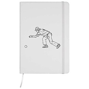 A5 'Man Playing Lawn Bowls' White Hardcover Ruled Notebook (NB00042289)