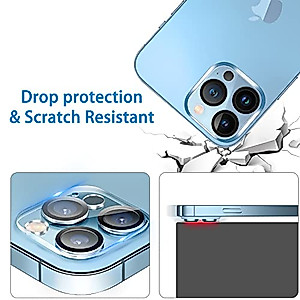 【3 Pack】Dengduoduo Tempered Glass Camera Lens Protector for iPhone 13 Pro 6.1" & iPhone 13 Pro Max 6.7", Ultra HD, 9H Hardness, Anti-Scratch, Case Friendly, Easy to Install [No Affect on Night Shots]