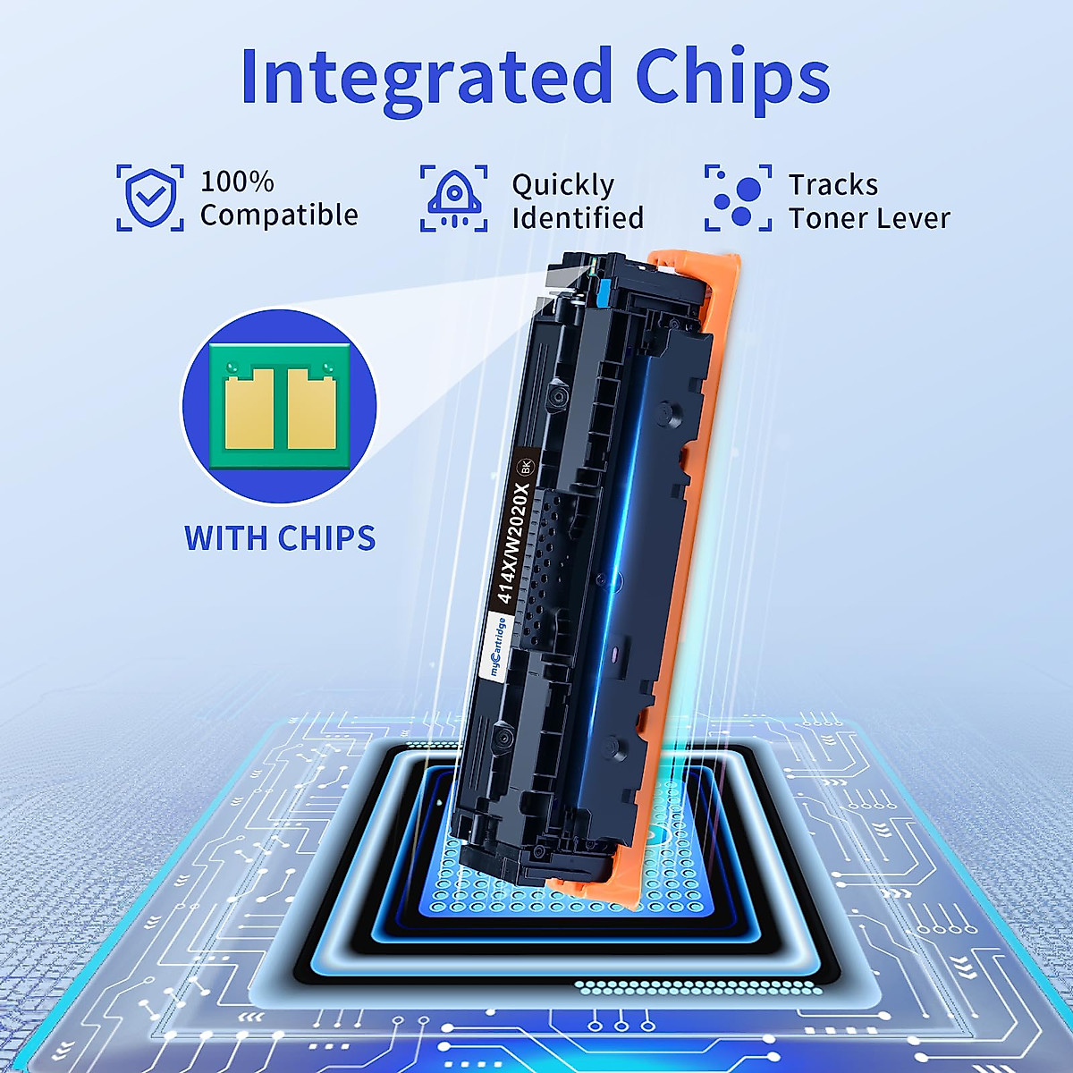 MYCARTRIDGE 414X (with CHIP) Remanufactured Toner Cartridge Replacement for HP 414X 414A W2020X W2020A for Color Laserjet Pro M454dw M479fdw M454dn M479fdn M479dw (1 Black)