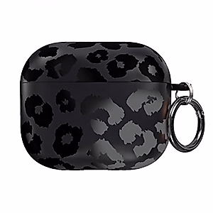 Velvet Caviar AirPods 3rd Generation Case Cute Protective Cover - Compatible with Apple AirPods 3 Case for Women with Keychain - 2021 Gen 3 (Black Leopard)