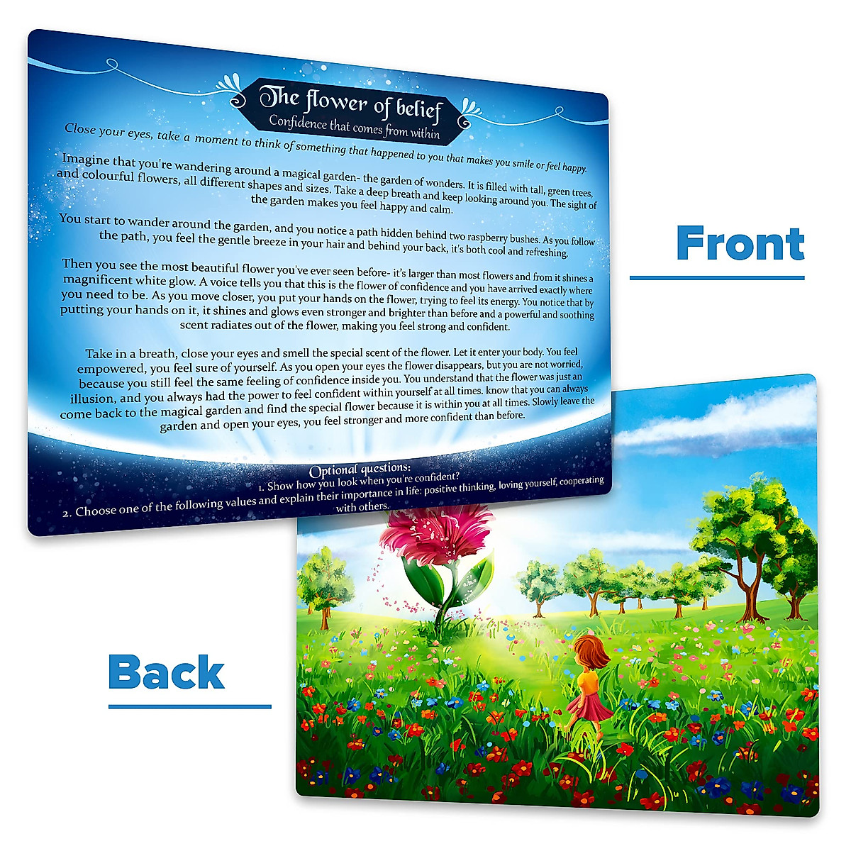 Mindful Land Mindfulness Cards for Kids - Positive Affirmations Cards for Kids Stress Reduction - Meditation Cards Calming Therapy Tool - Daily Mindfulness for Kids - Game for Mindful Kids Development