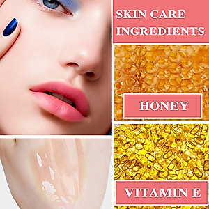 Lip Balm Honey Pot,Honey Lip Balm,Hydrating & Prevention Dry and Cracked Sleeping Lip Mask Lip Scrubs Exfoliator & Moisturizer With Applicator Lip Care Products for Dry Lips
