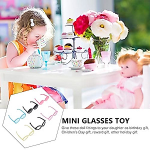TOYANDONA 40pcs Doll Glasses, Miniature Doll Eyeglasses Mini Doll Costume Accessories for Dollhouse Crafts (Random Color) Miniatures for Crafts