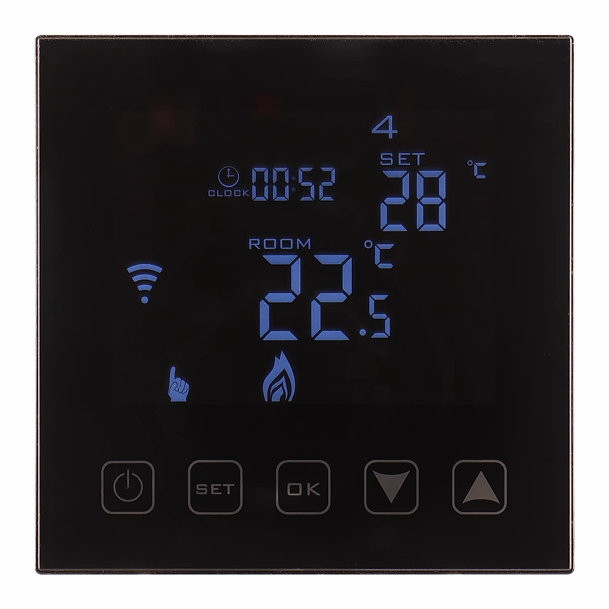 Wengart® WiFi Smart Thermostat WG603,Heat Only AC90-240V Max3A 2.4GHz Wi-Fi APP TUYA for Radiant Floor Heating,Compatible with Alexa Echo/Google Home Black