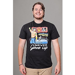 WWE John Cena Then Now Forever 8 Bit Adult T-Shirt(MD, Black)