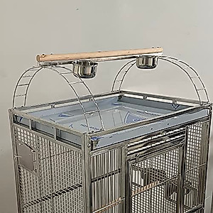 TTEDOYE BMWPET SUS201 Stainless Steel Bird Cage Parrot Cage 32''X22''X62'' PlayTop Style, Silver
