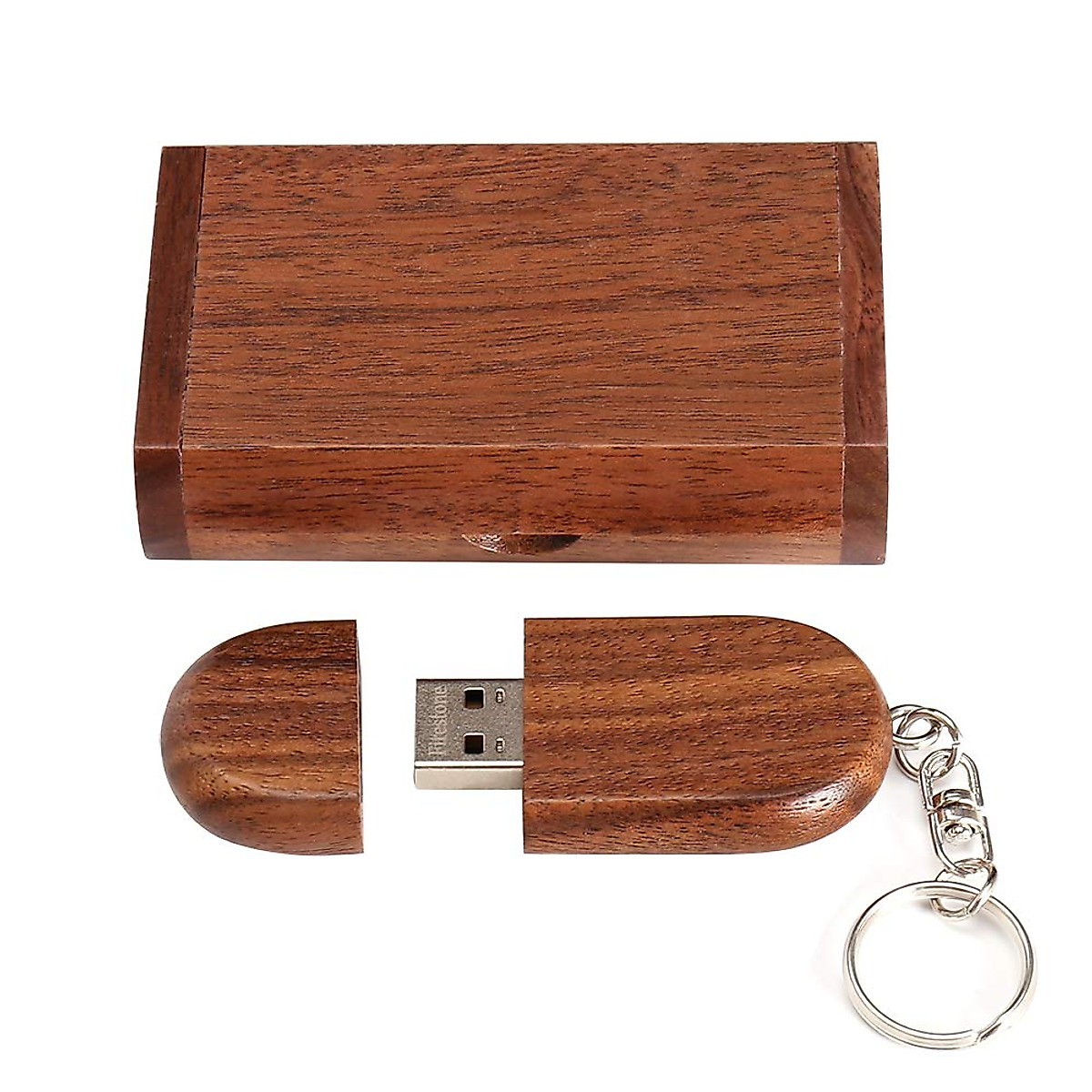 Novelty Wood USB 3.0 Flash Drive 64GB Data Storage Memory Stick USB Stick Pendrive with Wooden Box (Brown)