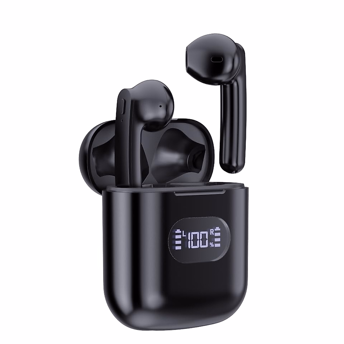 Wireless Earbuds, Bluetooth 5.3 Earbuds 36H Playtime LED Power Display Earbuds with Wireless Charging Case