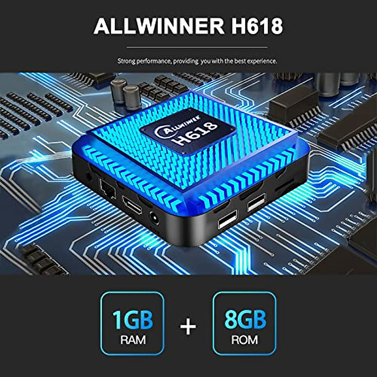 Android TV Box 12.0,Android Box H618 Chipset Quad-core CPU with 1GB RAM+8GB ROM Supports 3D 4K6K H.265 5.0GHz Dual-WiFi Ethernet 100M Bluetooth4.0 USB2.0 Mini TV Box Smart Android TV Box