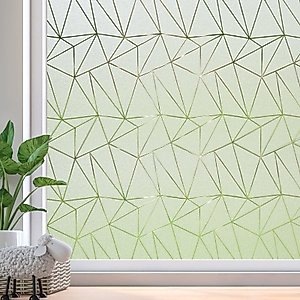 Coavas Window Privacy Film, Frosted Glass Static Cling, Decorative for Bathroom Door Covering, UV Blocking Window Cling, Non-Adhesive Vinyl Sticker, Day and Night Windows Tint for Home,17.5x78.7 inch