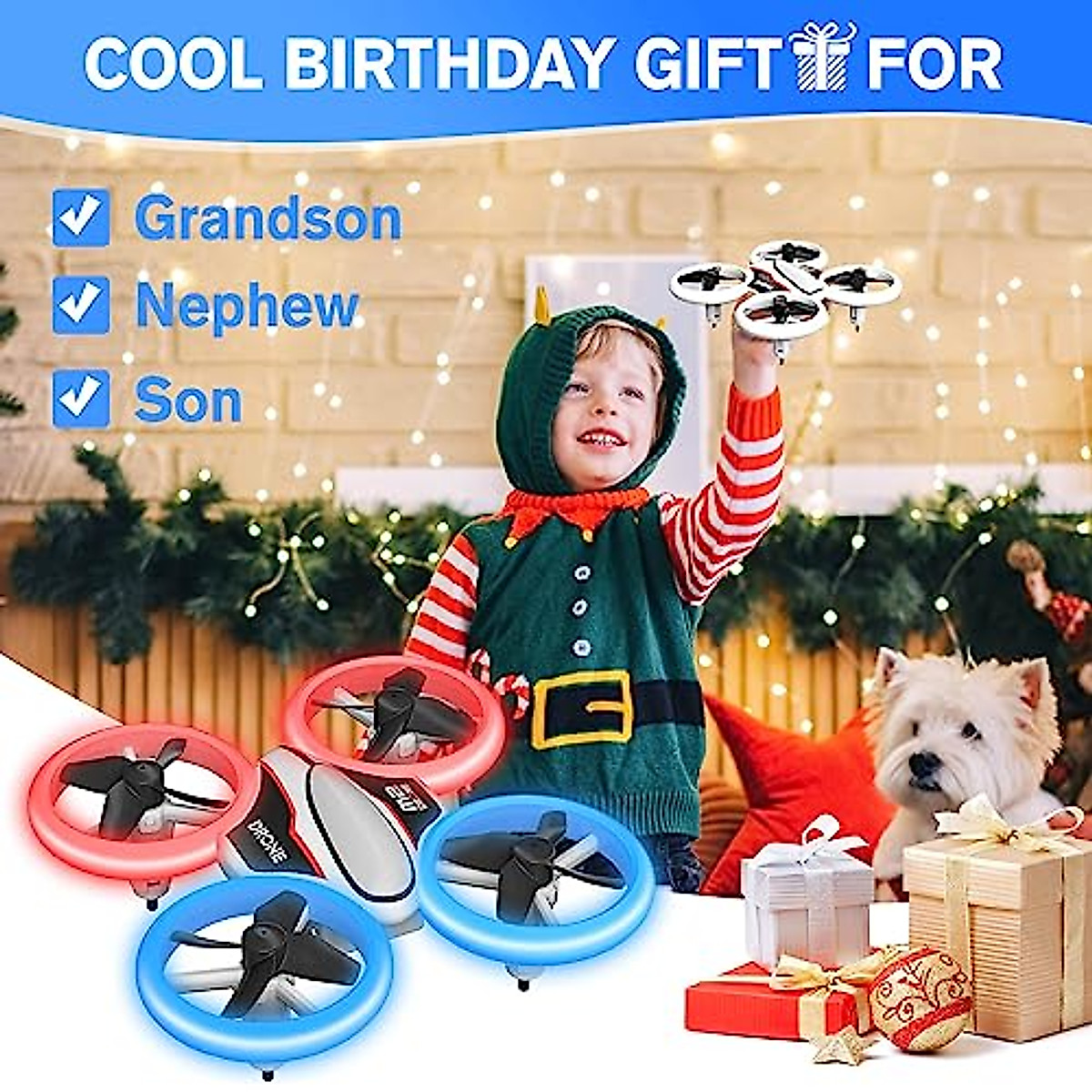 AVIALOGIC M2 Mini Drone for Kids, Christmas Cool Toys Gifts for Boys Girls with LED Light, Portable Indoor RC Quadcopters, Small Remote Control Drone Flying Toys for Teen Boys Girls Beginners