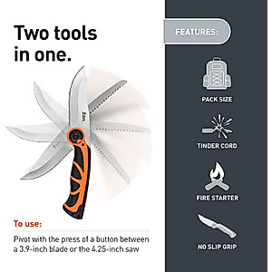 Survive Outdoors Longer Stoke Pivot Survival Folding Knife & Saw