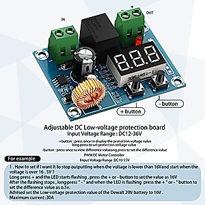 3 Pcs Power Battery Adapter Converter Kit Includes Motor Speed Controller with Switch Battery Power Adapter Low Voltage Protection 40a Fuse for 18V 20V Batteries DIY Display Toys Robots Cars
