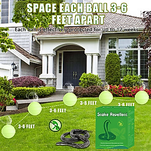36 Pack Snake Repellent for Yard, Powerful Outdoor & Indoor Snake be Gone for Garden Lawn, Natural Snake Repellent Moth Balls for Outdoor Camping Fishing, Effective Repels Snakes Pets Safe Balls Green