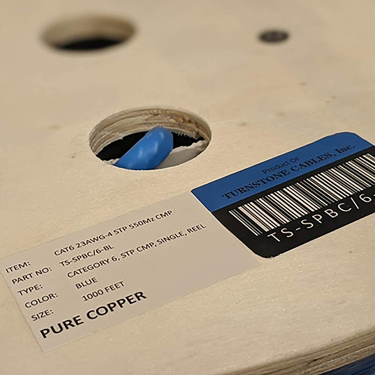 Cat6 Plenum Shielded (CMP) Overall Foil Shield (F/UTP), 1000ft, 23AWG | 100% Solid Bare Copper | 550MHz | Bulk Ethernet Cable, Available in Blue, White & Black Color (Blue)