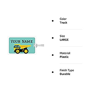 Kids Labels Durable Large Luggage & Bag Tag Truck Design