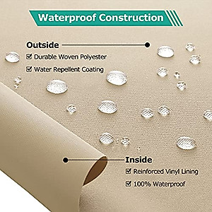 SunPatio Outdoor Patio Chair Covers 2 Pack, Durable Waterproof Lounge Deep Seated Chair Cover, UV Resistant Oversized Club Chair Cover, Patio Furniture Covers, Beige and Olive, 37W x 40D x 30H Inch