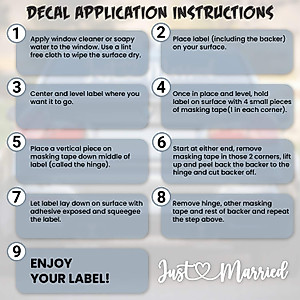 Vinyl Decal 26X5 Just Married Car Decorations, Removable, Elegant Just Married Decorations Add Sparkle to Any Event, Bridal Shower, Church Wedding Reception, Honeymoon Getaway