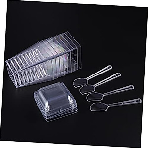 Healeved 20 Sets dessert cup wedding favors jars dessert tumbler cups parfait cups with lids mousse cup clear container with lid appetizer bowls appetizer cup square cube cup jelly cake cup