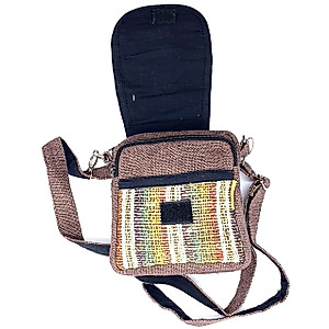 Unique design four pocket Hemp Hobo Passport crossbody bag Hippie Bag Festival Bag Travel Bag 100% Himalaya Hemp FAIR TRADE | Handmade with Love