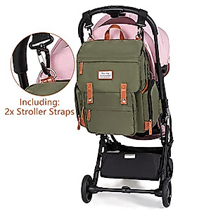 Diaper Bag Backpack Frank Mully Large Multifunction Travel Baby Bag for Mom Dad Army Green