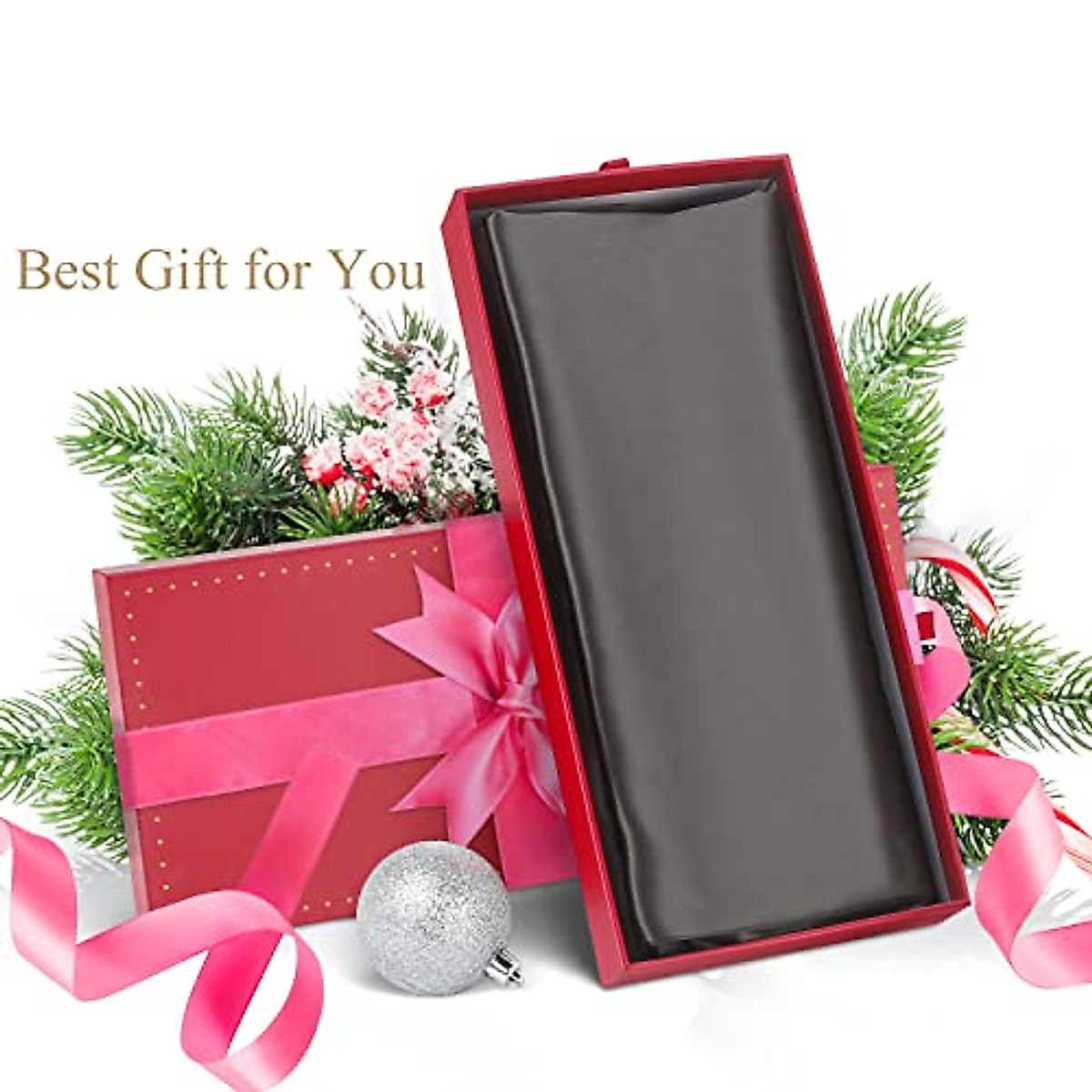 Lacette Silk Pillowcase for Hair and Skin,Mulberry Silk Pillow Cases King Size 20''x36'' 1PC,22 Momme Dual-Sided Silk&Wood Pulp Fiber Silk Pillow Covers with Zipper,Gray