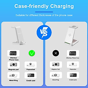 Charging-Station-for-iPhone 3-in-1-White-Wireless-Charger-Stand Charging-Dock for-Apple-Watch-Series-7 6 SE 5 4 3 2 & Airpods iPhone 14 13 12 11 Pro X Max XS XR 8 7 Plus 6s 6 with Adapter