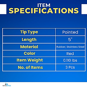 Kids Scissors Pointed Tip, Children Scissors, Craft Scissors, 5-inch, Red Two-Tone, 3 Pack