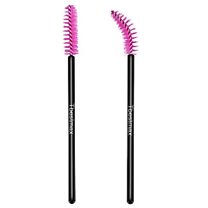 Tbestmax 200 Disposable Mascara Wand Spoolies and Lip Brushes, Lipstick Lipgloss Applicator for Eyebrow Eyelash Extension Makeup Kits Red