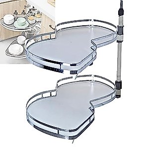YEKIM Right Turn Blind Corner Pull Out Cabinet, 2 Tier Soft Close Swing Tray, Corner Swivel Cabinet Organizer, for 860Mm Cabinets,Left