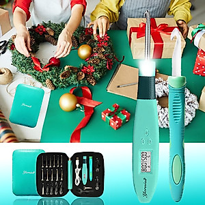 Yarniss 18 Size Counting Crochet Hooks with Light, Digital Counter Crochet Hooks Set with Case (2.0mm~14.0mm)