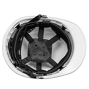 ACERPAL Cap Style Non-Vented White Solid Color OSHA Hard Hat with 6 Point Suspension