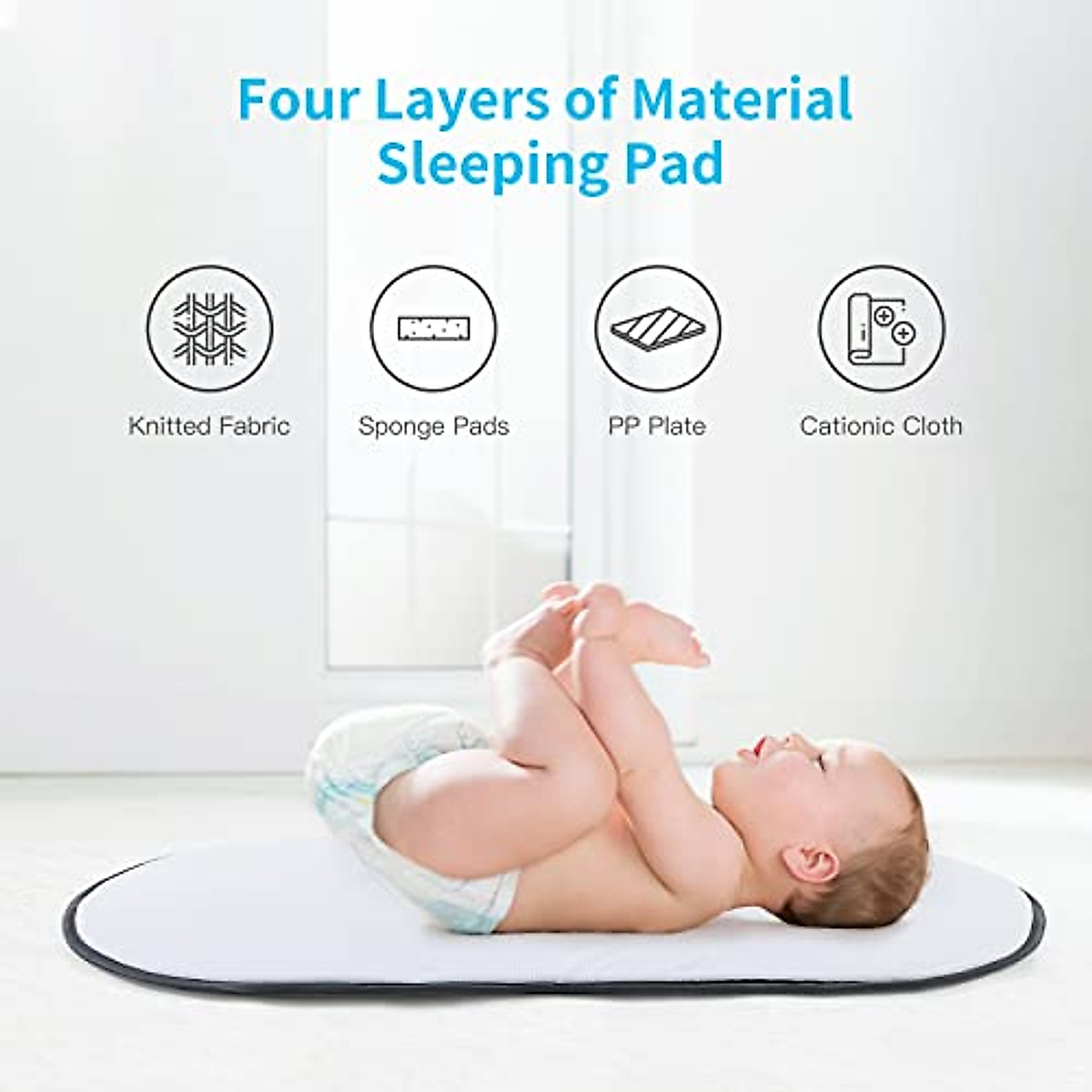 Sporary Travel Bassinet Portable Bassinet，Portable Travel Crib Infant Travel Bed with Mosquito Net and Canopy，Lightweight and Foldable