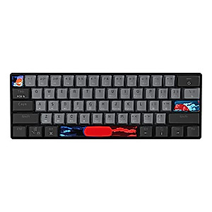 Mosptnspg RGB Mini 60% Percent Mechanical Gaming Keyboard, Blue Switch Ultra-Compact Backlit Ergonomic Wired Office Keyboard with Grey/Black PBT keycaps for Mac/Win/PC/ps4/ps5(Grey/Blue Switch)