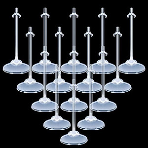 Jetec 15 Pieces Doll Stands Display Holders Doll Stands Doll Mini Display Stand Doll Support Frame Toy Doll Accessories Prop up 11 to 13 Inch Dolls and Action Figures Doll Accessories (Transparent)
