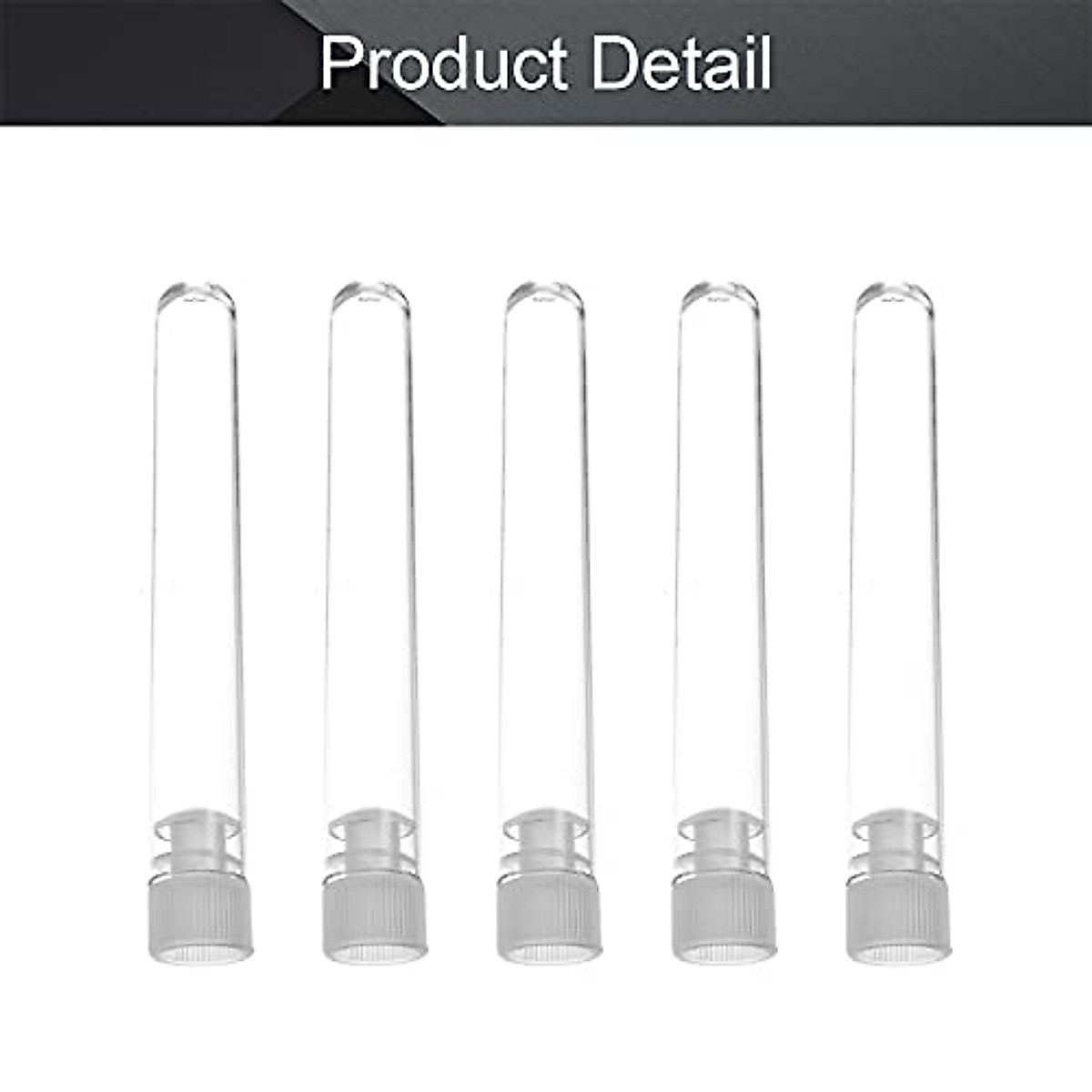 Othmro 100Pcs Clear Plastic Test Tubes with White Caps, 12mmx75mm Mini Test Tubes with Lids, for Jewelry Seed Beads Powder Spice Liquid Experiment Yeast Specimen Sample Laboratory