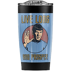 LOGOVISION Star Trek Live Long And Prosper Stainless Steel Tumbler 20 oz Coffee Travel Mug/Cup, Vacuum Insulated & Double Wall with Leakproof Sliding Lid | Great for Hot Drinks and Cold Beverages