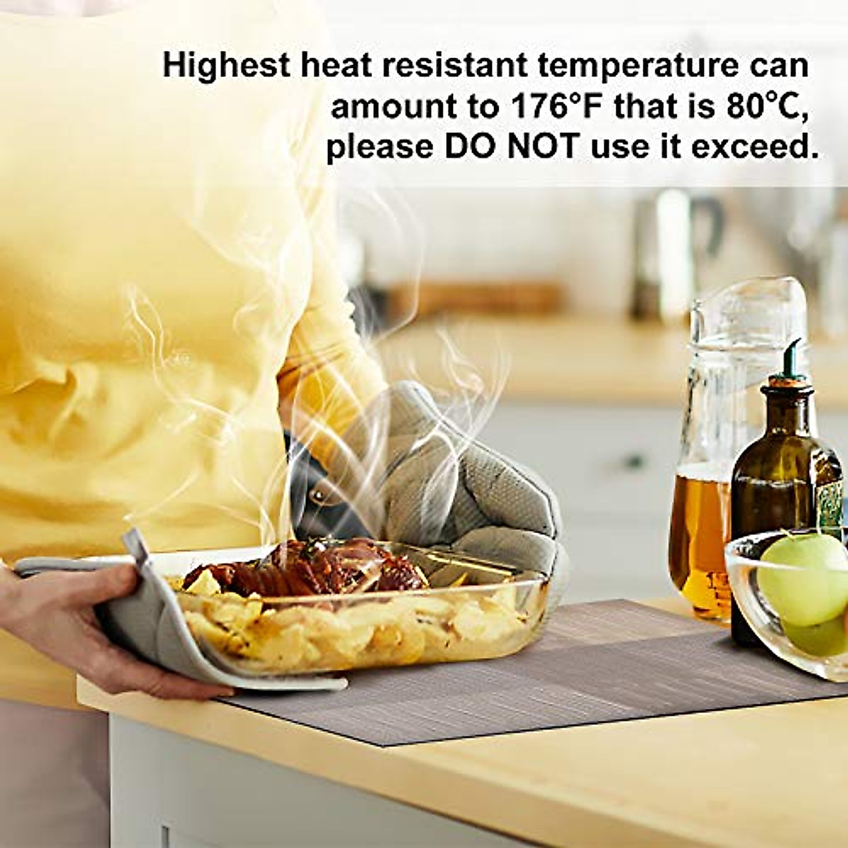 Aofmee Placemats, Placemats Set of 6, Heat Resistant Place Mats, Washable PVC Table Mats, Woven Vinyl Plastic Placemats for Dining Table, Non-Slip Stain Resistant Kitchen Table Placemats Easy to Clean